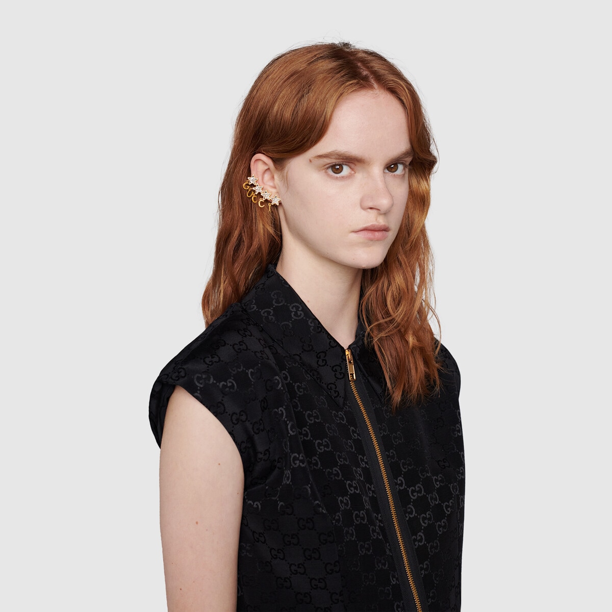 Single earring with Gucci script - Gucci Replica